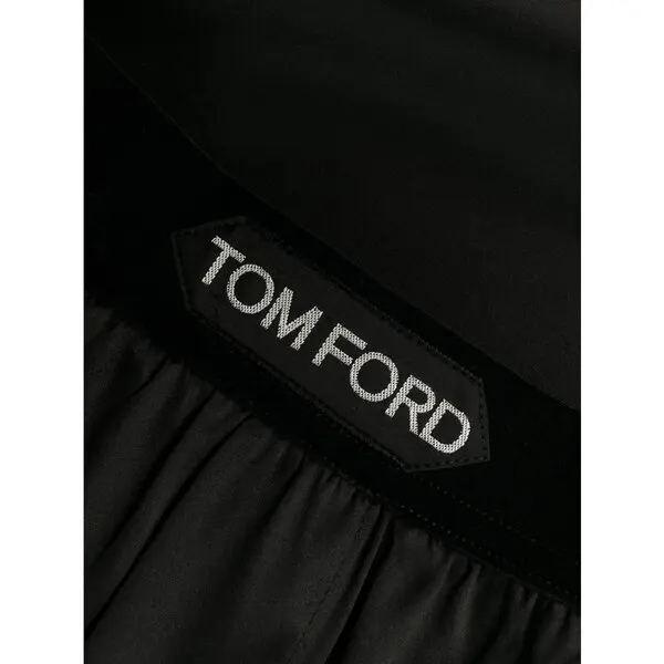 TOM FORD Logo-waistband Stretched Satin Boxers - Black