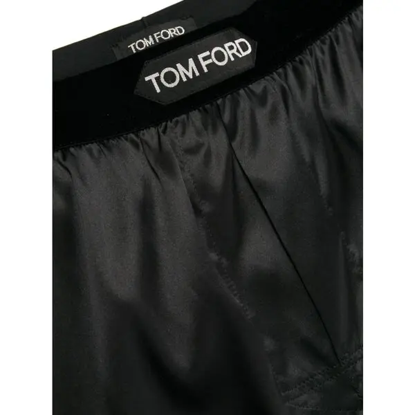 TOM FORD Logo-waistband Stretched Satin Boxers - Black