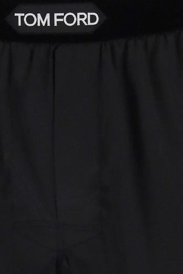 TOM FORD Logo-waistband Stretched Satin Boxers - Black