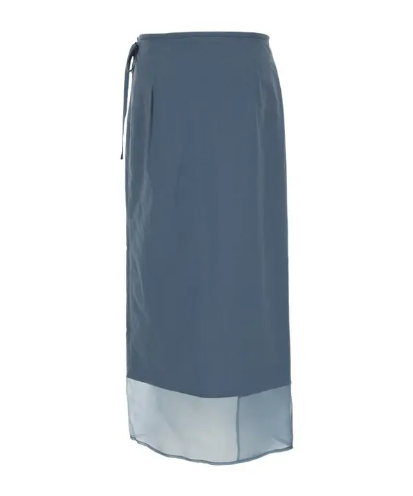 Brunello Cucinelli Layered Midi Skirt - Blue