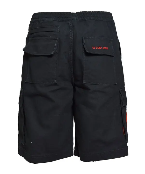 44 LABEL GROUP Cargo Bermuda Shorts With Logo Detail - Black