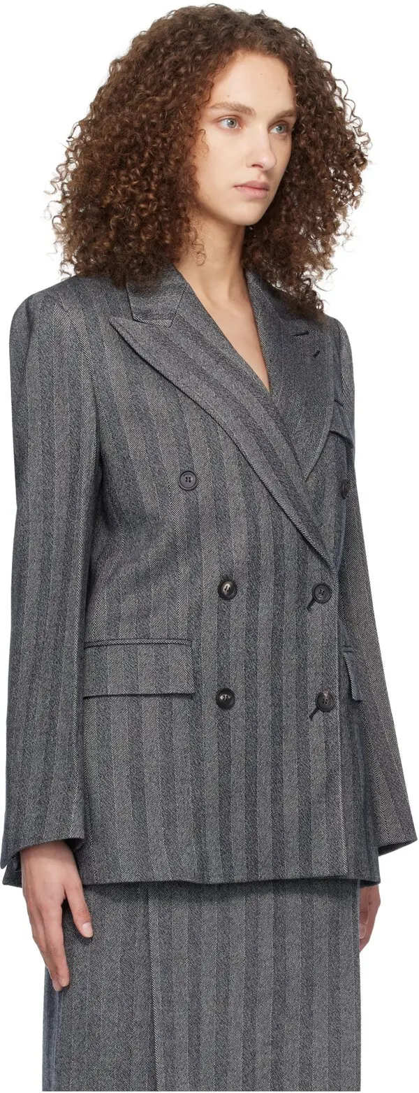 FERRAGAMO Oversized Double Breasted Chevron Blazer