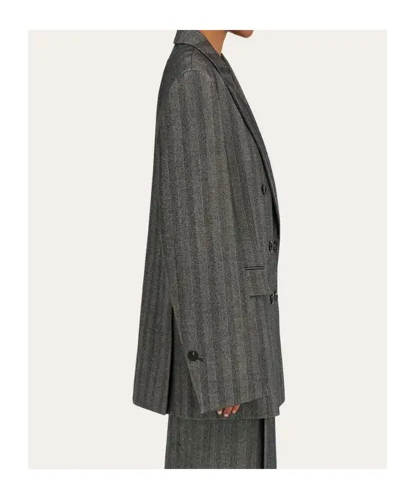 FERRAGAMO Oversized Double Breasted Chevron Blazer
