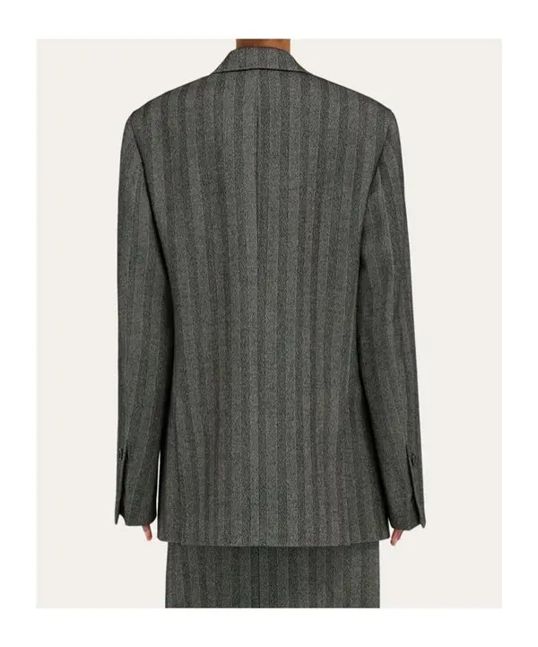 FERRAGAMO Oversized Double Breasted Chevron Blazer