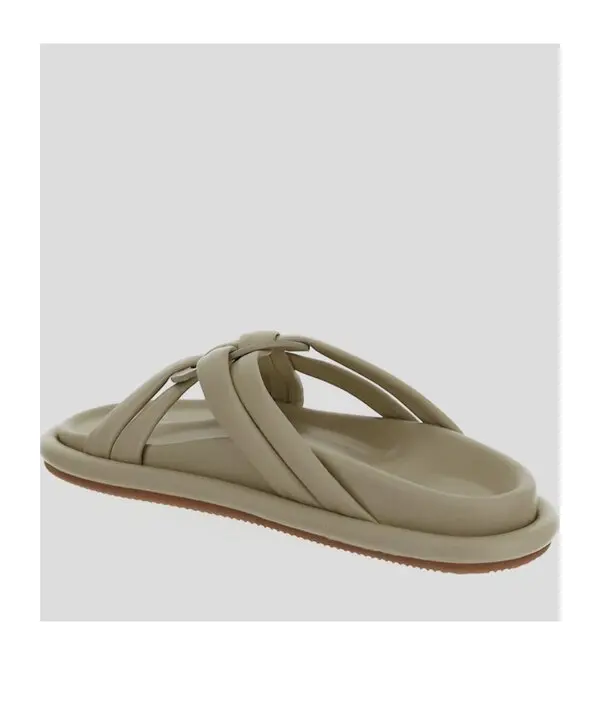 Moncler Logo Embossed Sandals - Light Beige