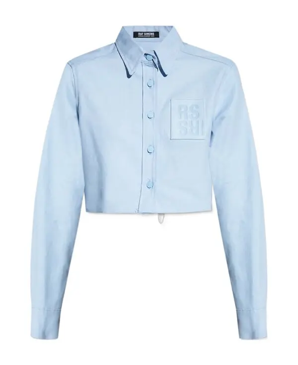 Raf Simons Cropped Cotton Shirt With Logo Patch