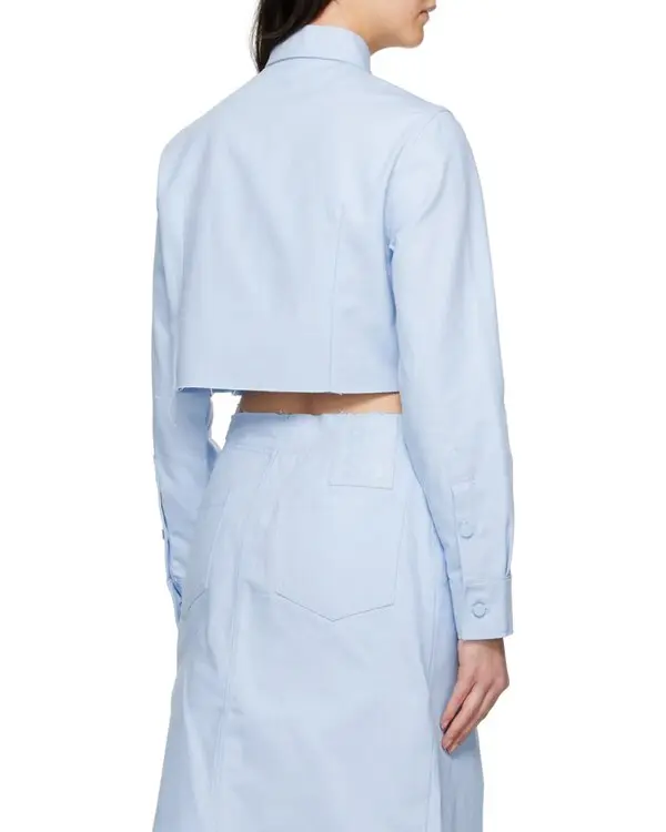 Raf Simons Cropped Cotton Shirt With Logo Patch