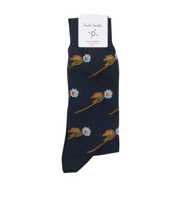 Paul Smith Flower Stem Socks - Navy Blue