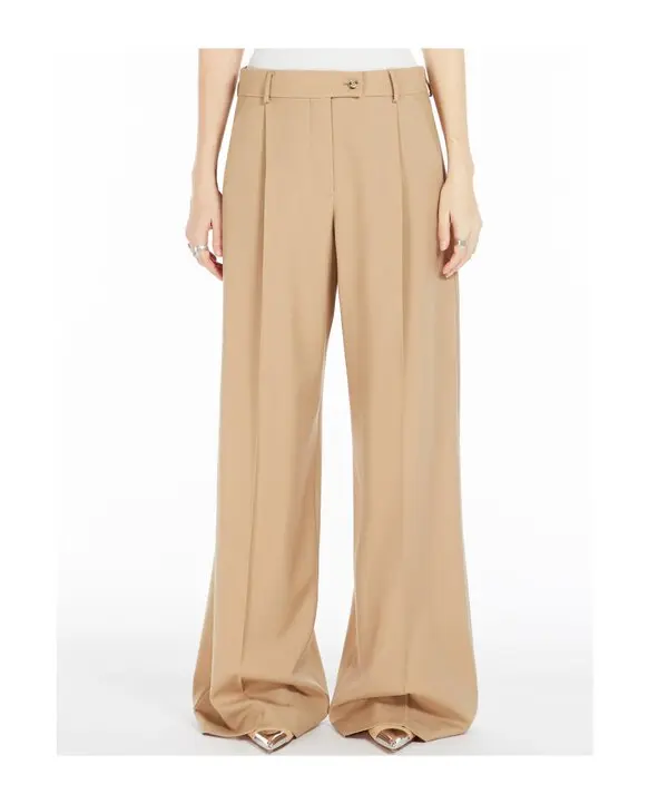 Sportmax Vela Wide Leg Pleated Trousers