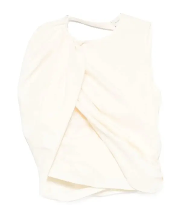 Magda Butrym Asymmetrical Draped Top - White