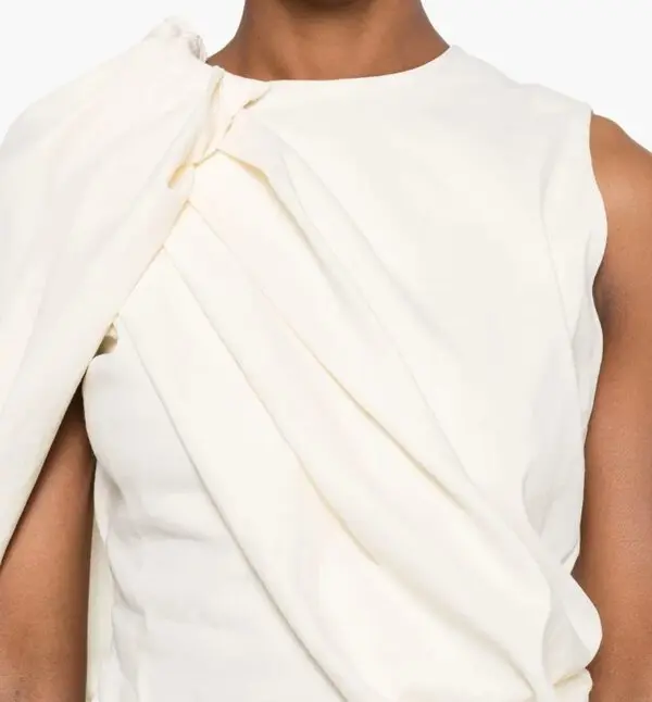 Magda Butrym Asymmetrical Draped Top - White