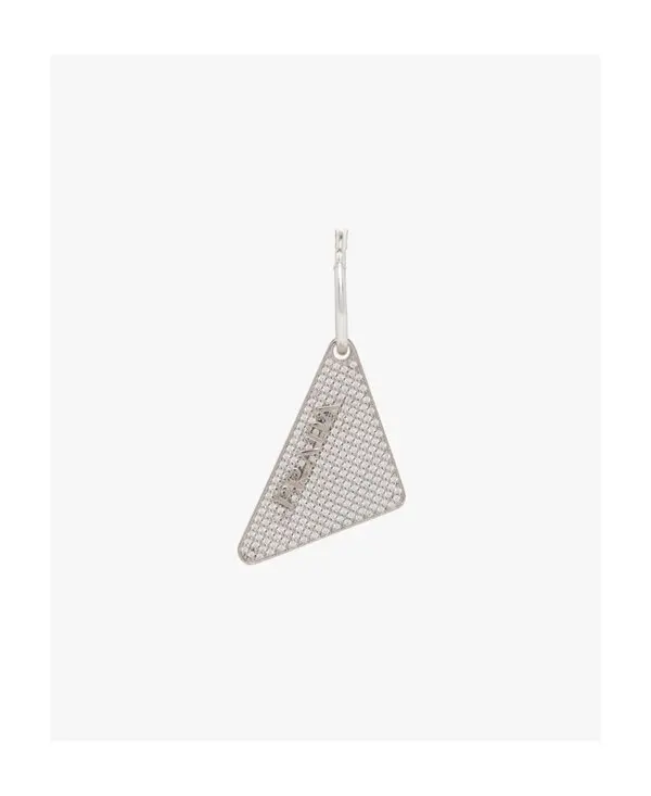 Prada Crystal Embellished Triangle Single Earring
