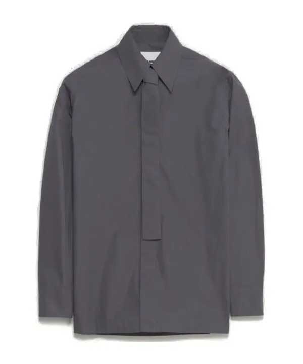 JIL SANDER Tie Detailed Shirt - Black
