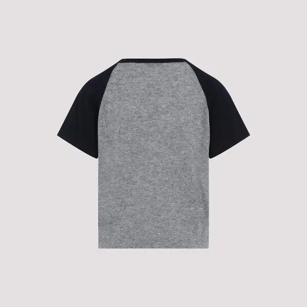 Prada Knitted Short Sleeve Top With Logo Detail