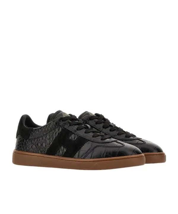 Hogan Embossed Lace-up Sneakers - Black