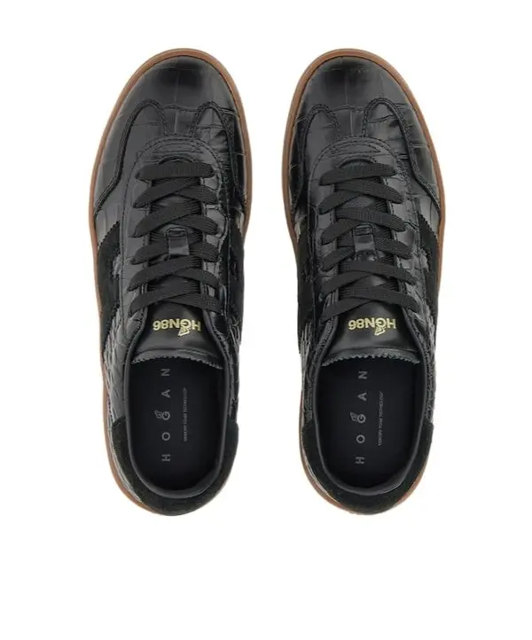 Hogan Embossed Lace-up Sneakers - Black
