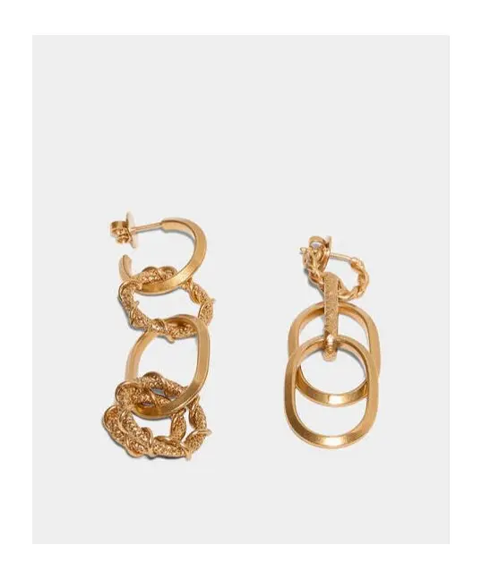 Dsquared2 Ring Chain Dangle Earrings - Yellow