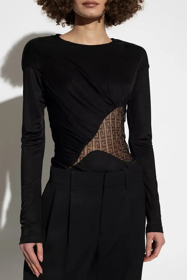 Givenchy Lace Insert Long-sleeve Top