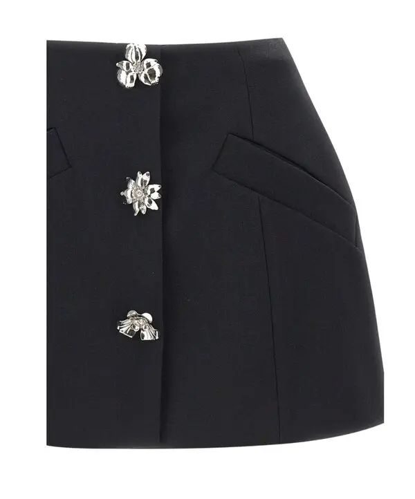 Blumarine Crystal Button A-line Mini Skirt