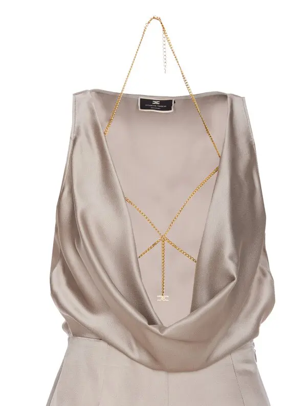 Elisabetta Franchi Cowl Neck Body-chain Jumpsuit