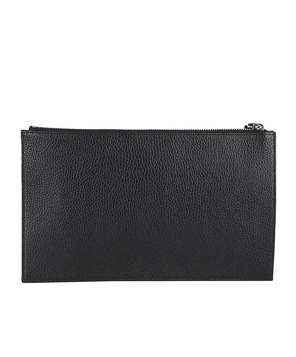 ORTIGNI Zipped Clutch Bag With Logo Lettering
