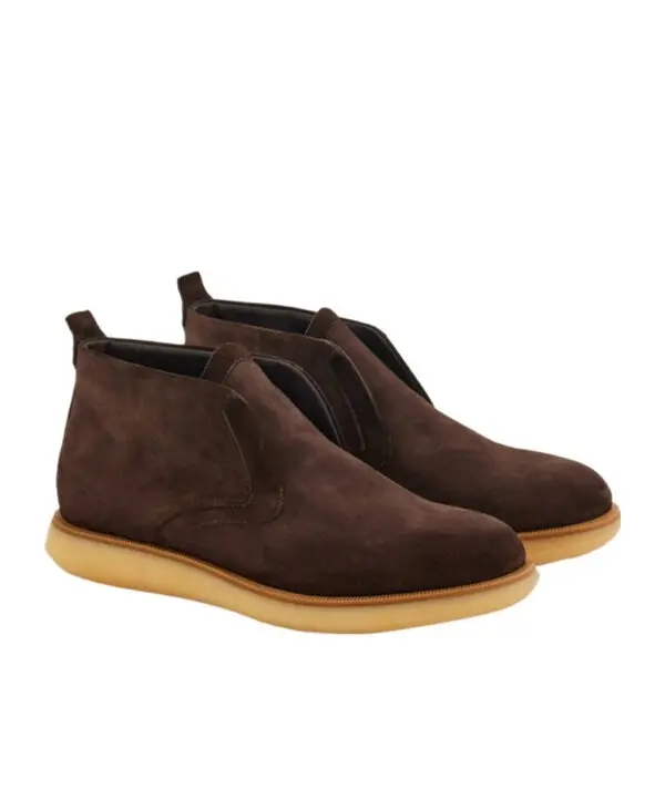 FERRAGAMO Suede Slip-on Ankle Boots