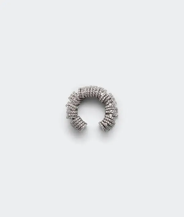 Bottega Veneta Square Zircon Brass Ring