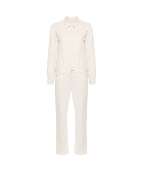 Isabel Marant Étoile Imane Long-sleeve Denim Jumpsuit - White