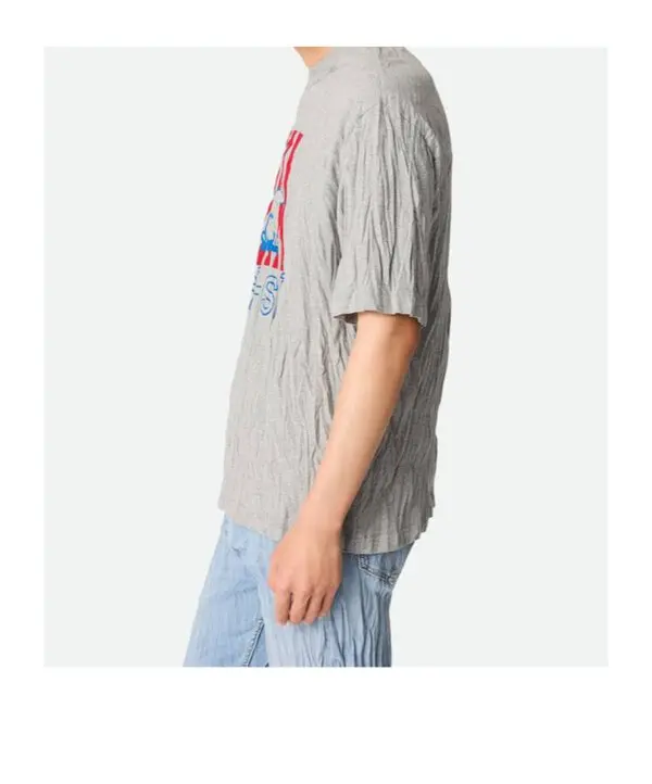 Bottega Veneta Crushed Printed Jersey T-shirt - Light Gray