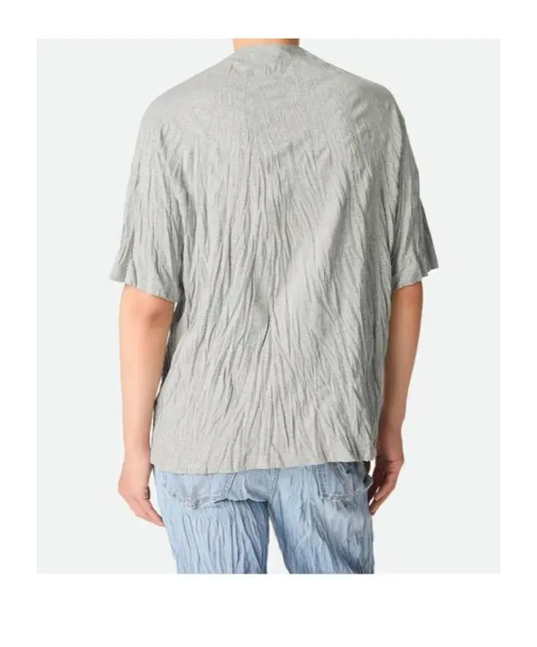 Bottega Veneta Crushed Printed Jersey T-shirt - Light Gray