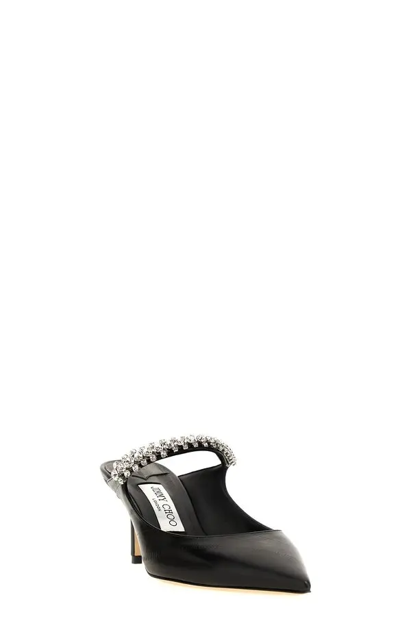 JIMMY CHOO Bing 65 Embellished Pointed-toe Mules - Black