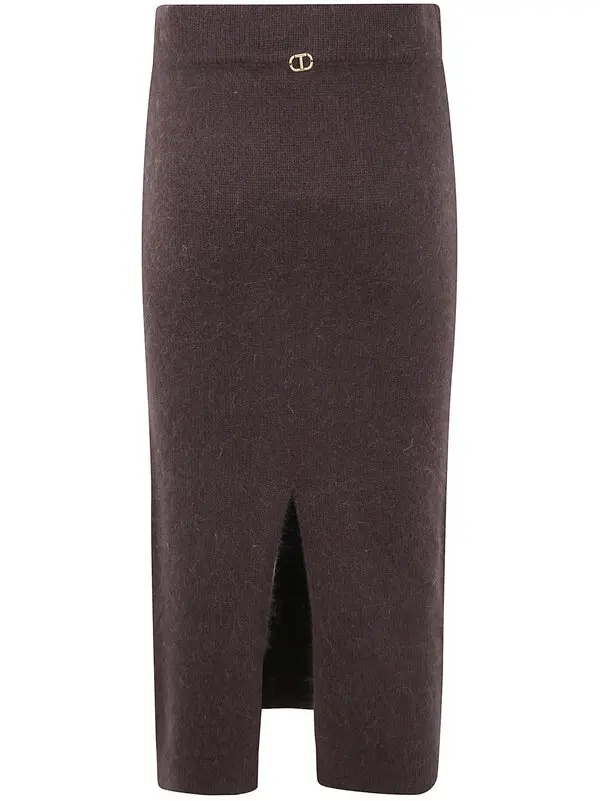 TWINSET Knit Midi Skirt With Logo Detail
