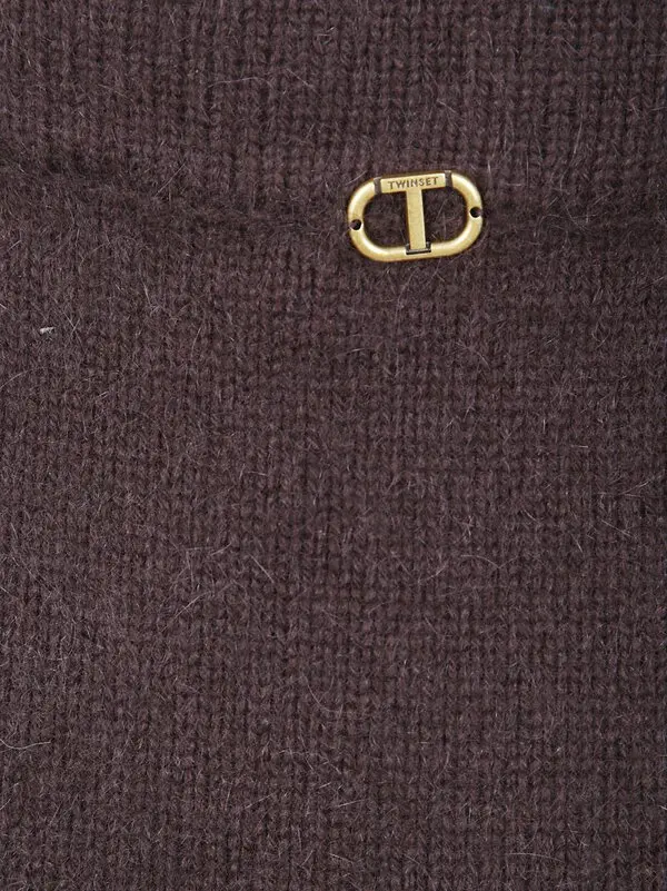 TWINSET Knit Midi Skirt With Logo Detail