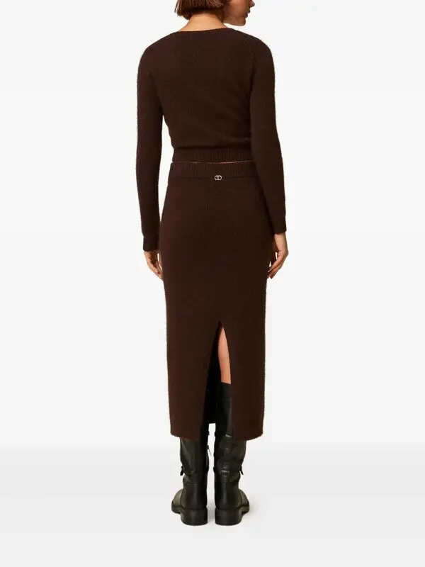 TWINSET Knit Midi Skirt With Logo Detail