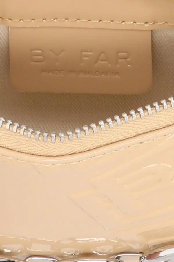 By Far Mini Rachel Logo Embossed Shoulder Bag - Nude