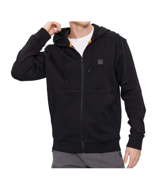 Hugo Boss Long-sleeved Zip-up Hoodie With Hood
