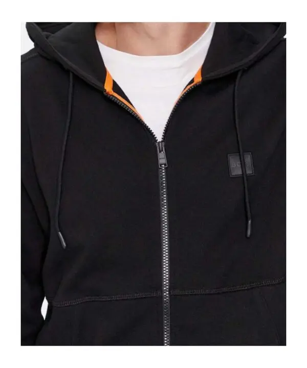 Hugo Boss Long-sleeved Zip-up Hoodie With Hood