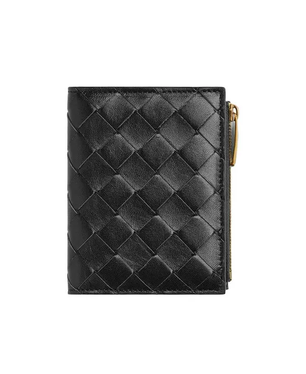 Bottega Veneta Bi-fold Zipped Wallet - Black