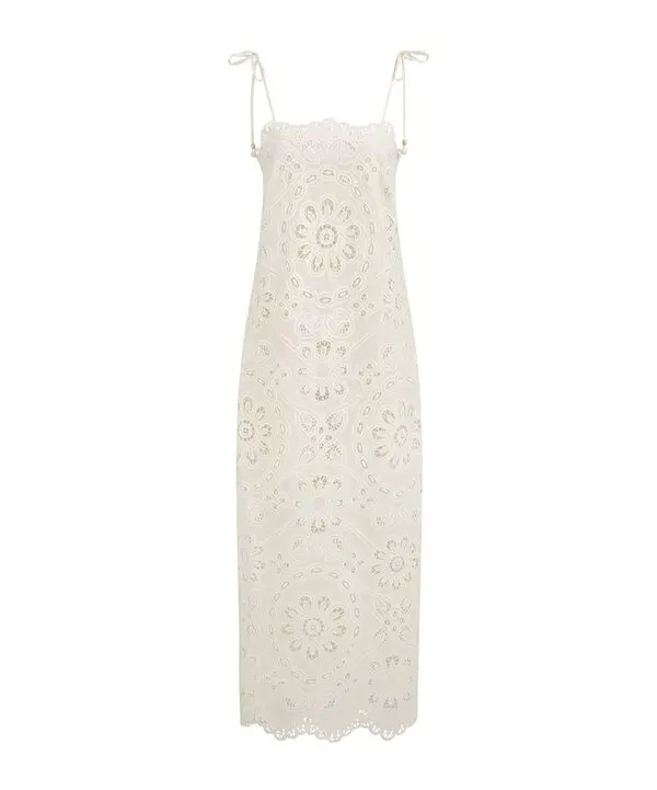 Zimmermann Rhiannon Scalloped Neckline Maxi Dress - White