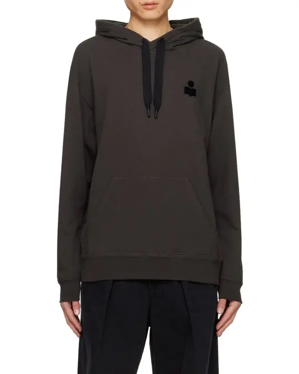 Isabel Marant Étoile Logo-appliqué Drawstring Hoodie - Black