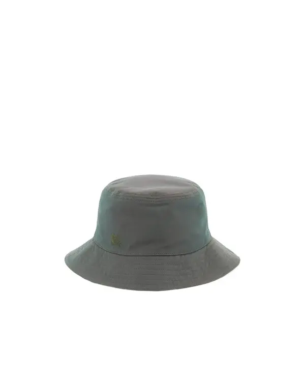 Burberry Logo Embroidered Checked Reversible Bucket Hat - Black