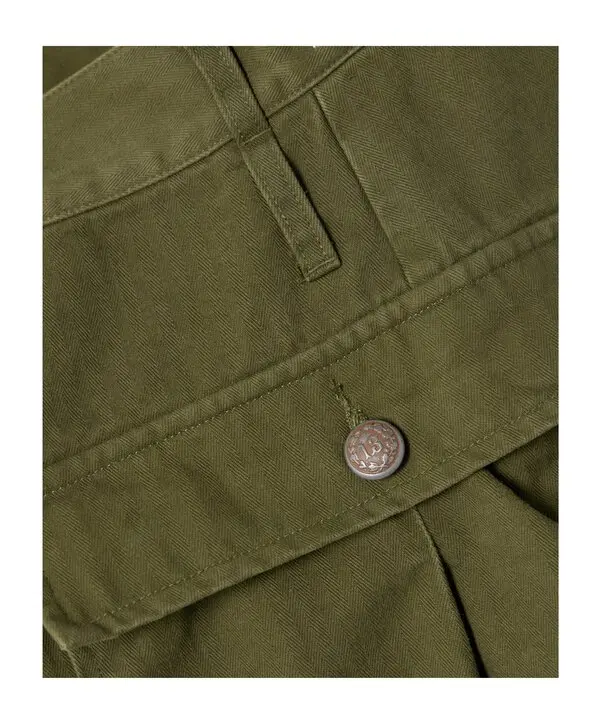 R13 Herringbone Cargo Shorts With Belt Rings