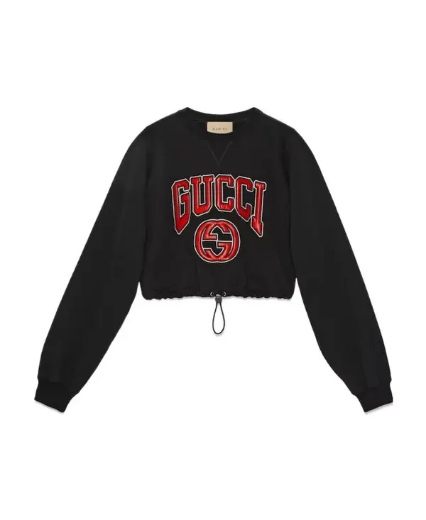 Gucci Logo Patch Cropped Sweatshirt
