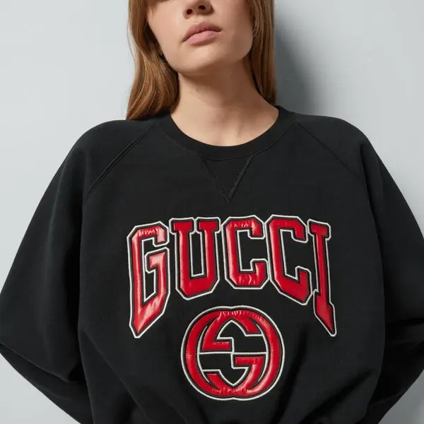 Gucci Logo Patch Cropped Sweatshirt