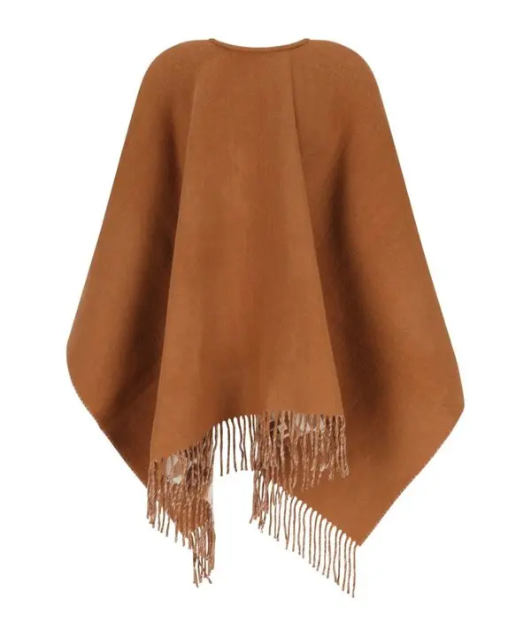 Fendi Ff Jacquard Fringed-edge Cape