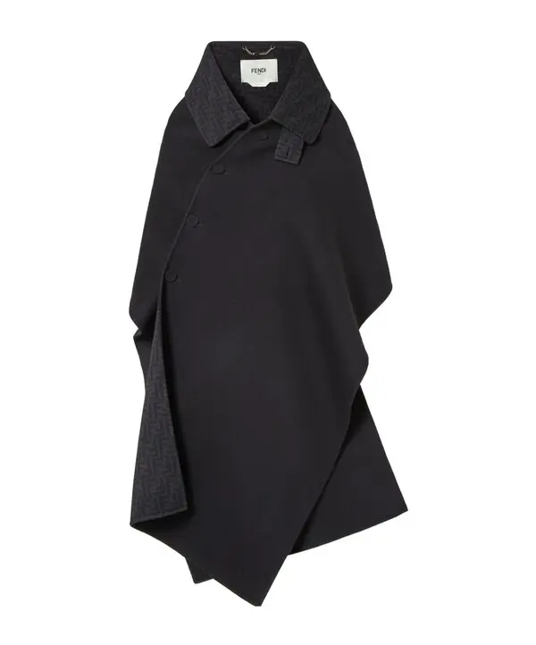 Fendi Enveloping Short Cloak With Ff Motif Lining