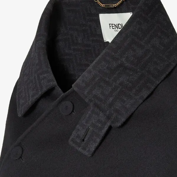 Fendi Enveloping Short Cloak With Ff Motif Lining