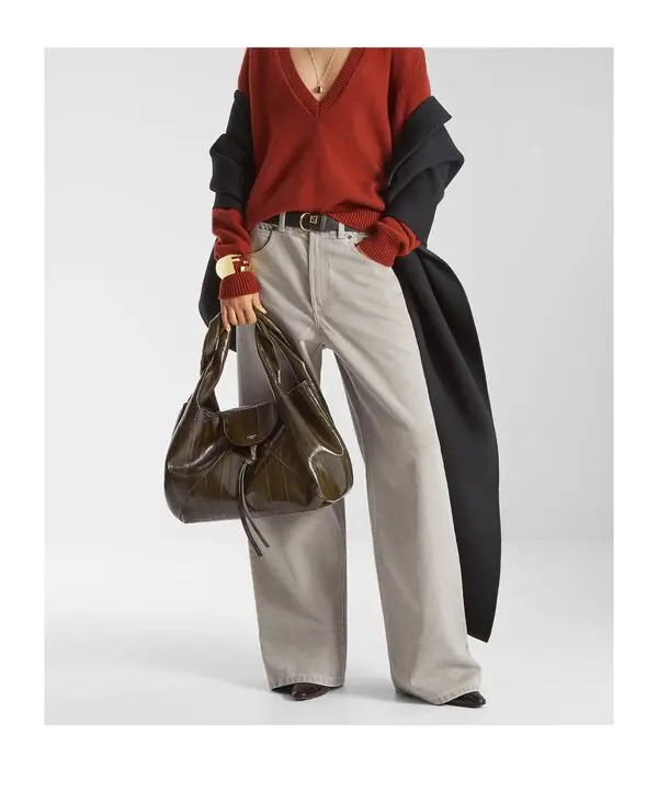 Fendi Enveloping Short Cloak With Ff Motif Lining