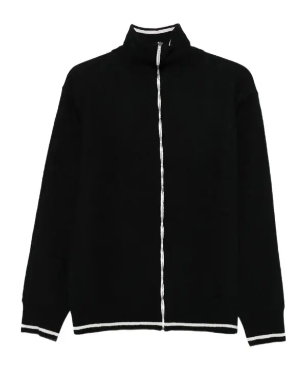 MAISON MARGIELA Long Sleeve High-neck Zip-up Cardigan - Black