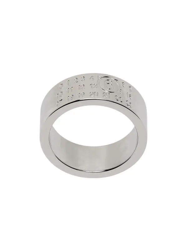 MAISON MARGIELA Engraved Logo Ring - Gray